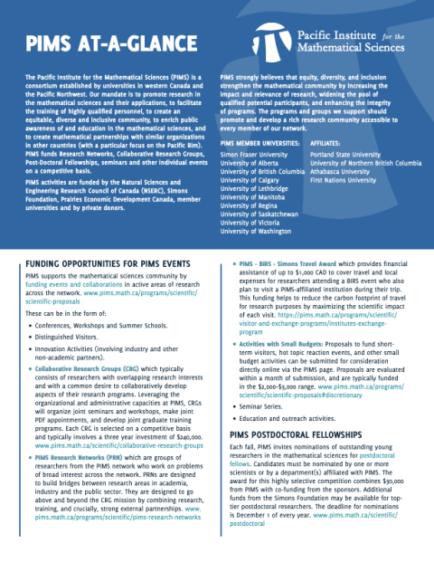 About | PIMS - Pacific Institute for the Mathematical Sciences